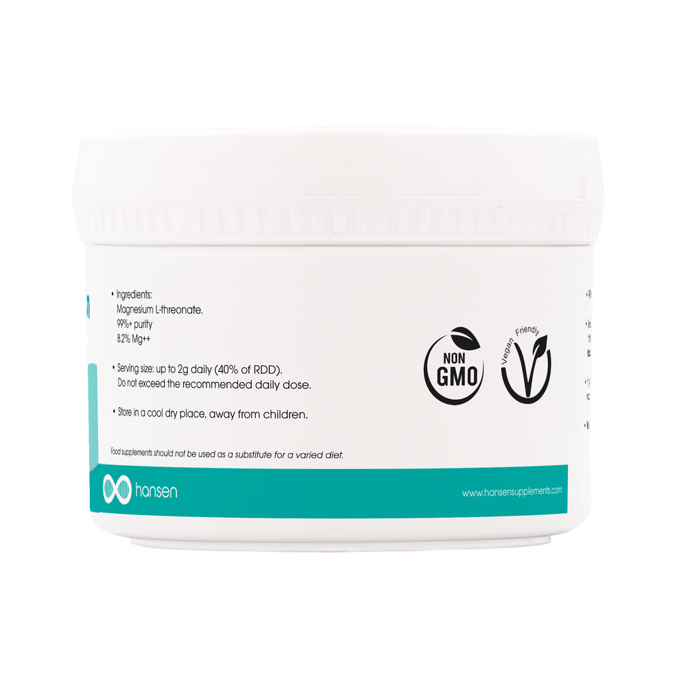 Magnesium L-Threonate 99%+ powder • Pure, Tested, Scandinavian – Hansen ...