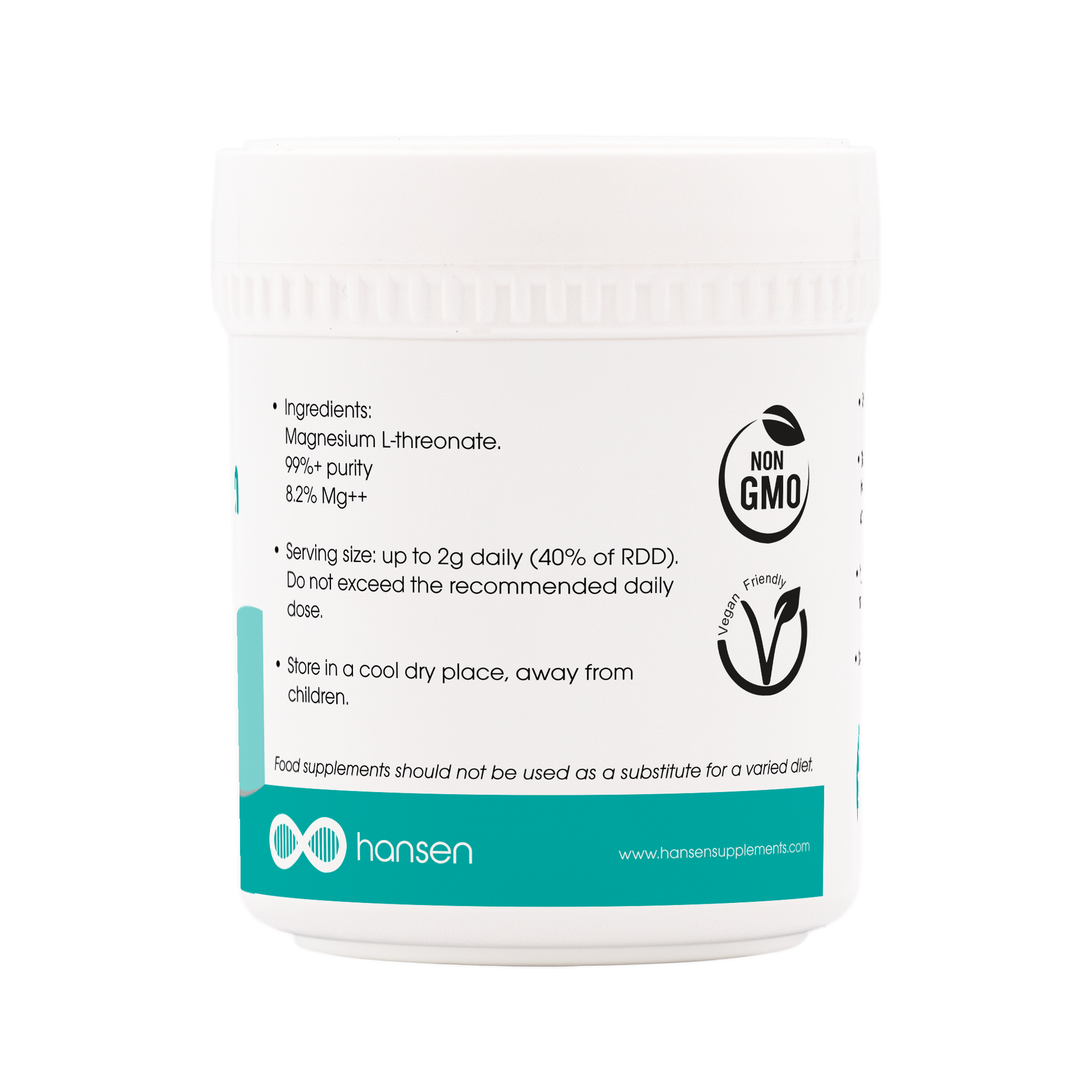 Magnesium L-Threonate 99%+ powder • Pure, Tested, Scandinavian – Hansen ...